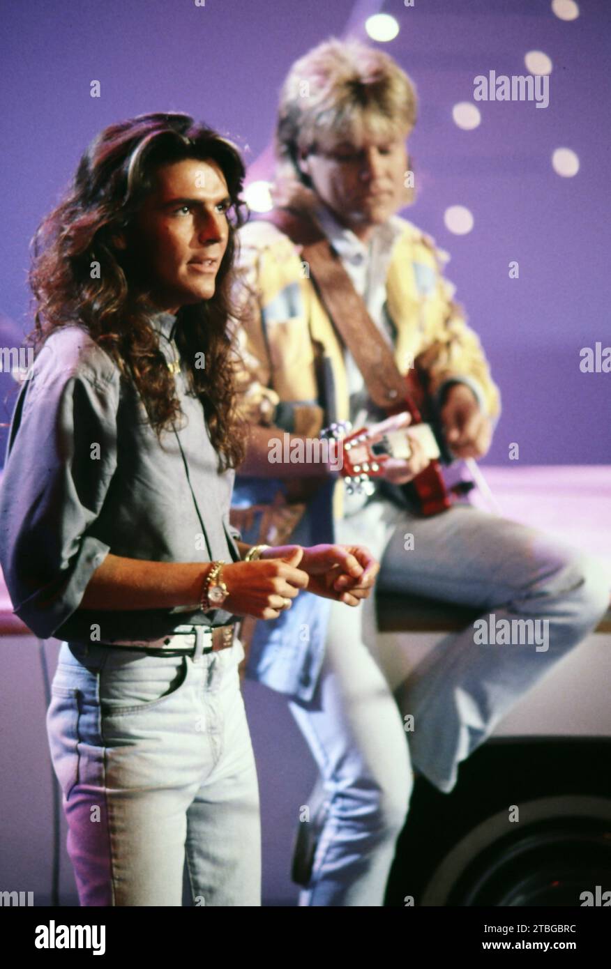 Thomas Anders und Dieter Bohlen, Modern Talking Pop Duo, circa 1986 ...