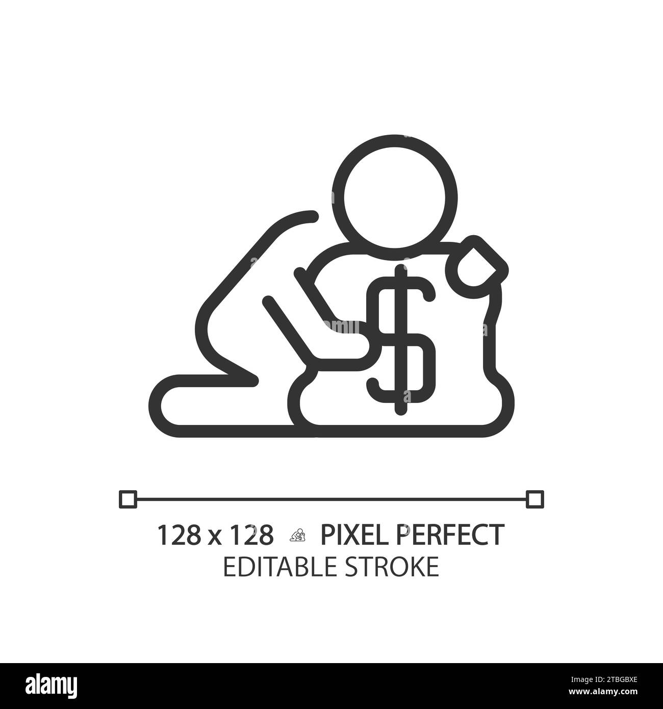 2D thin linear simple black greed icon Stock Vector Image & Art - Alamy