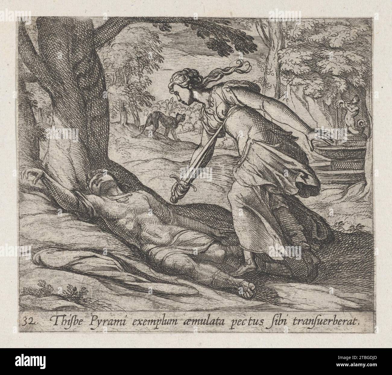 Plate 32: Thisbe Killing Herself (Thisbe Pyrami exemplum aemulata ...