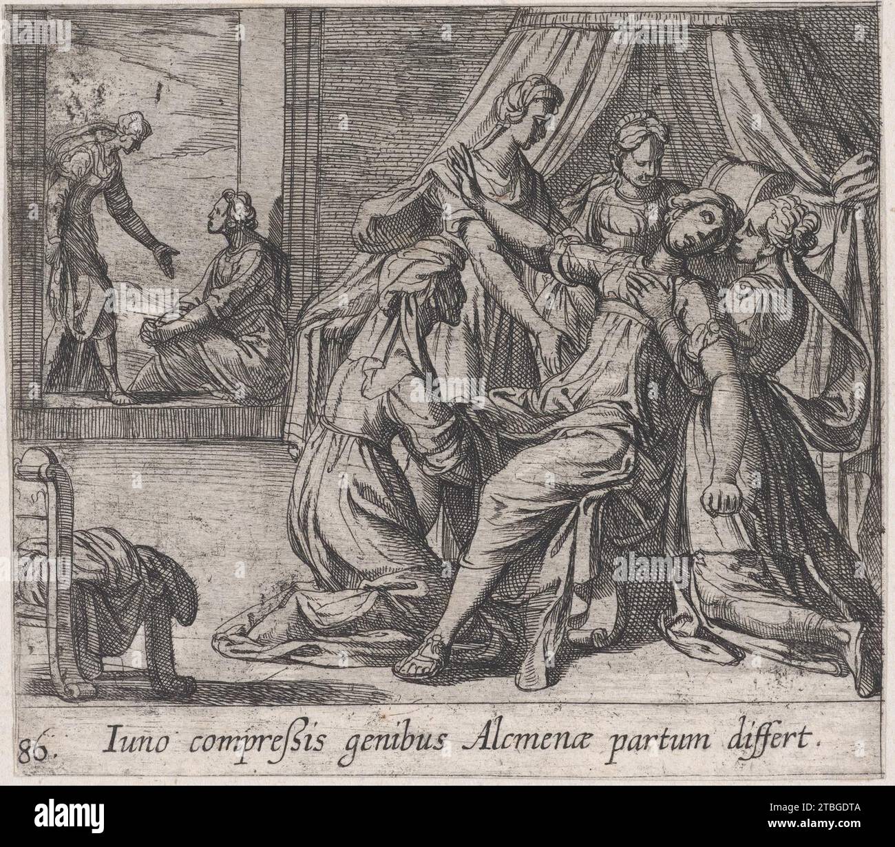 Plate 86: The Birth of Hercules (Iuno compreis genibus Alcumenae partum ...