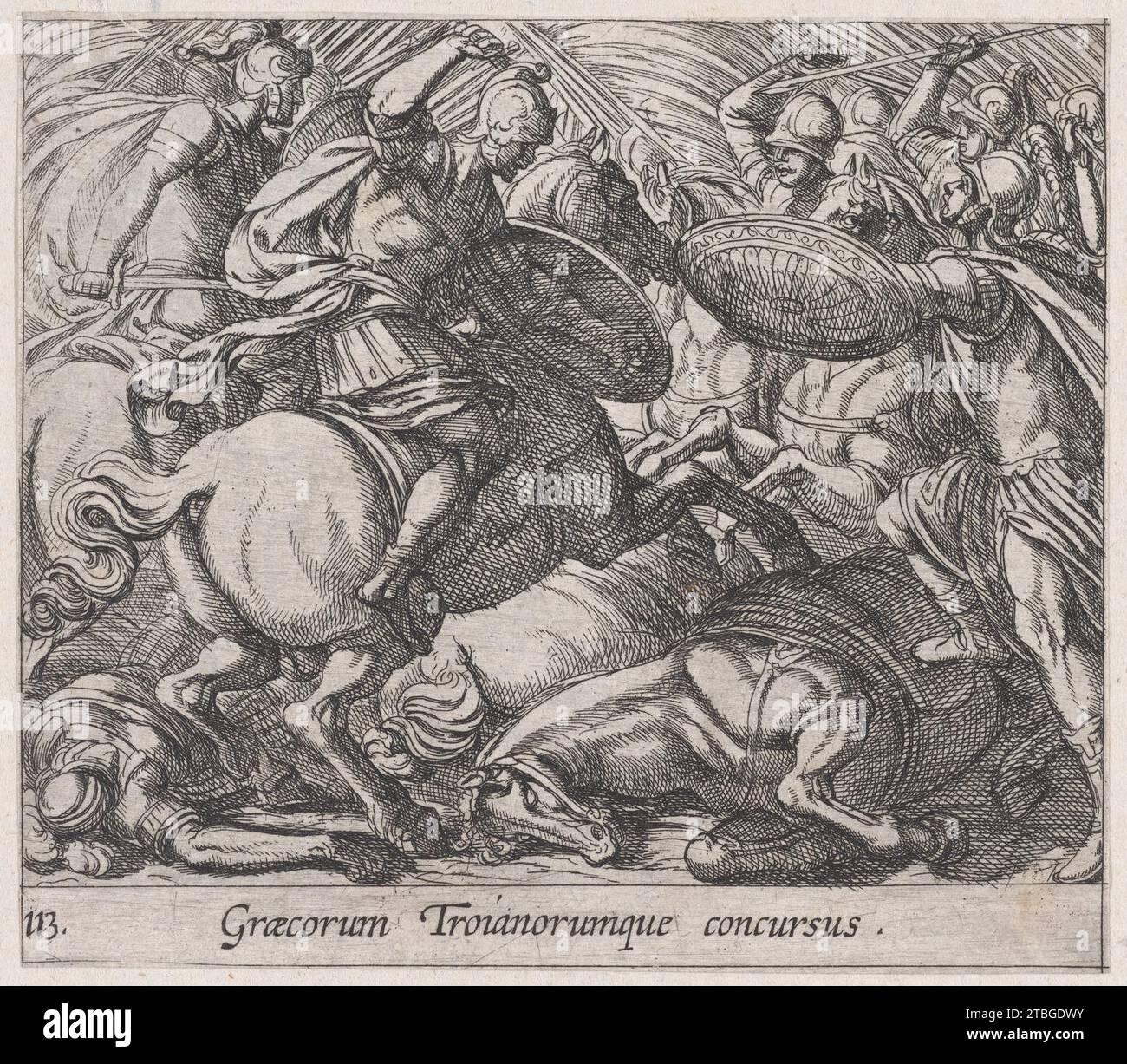 Plate 113: The Greeks Battling the Trojans (Graecorum Troianorumque ...