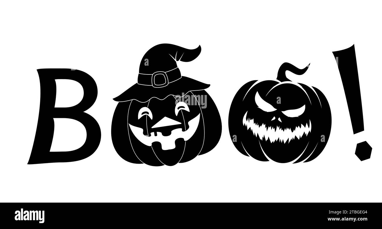 Boo scary halloween illustrator on white background Stock Vector Image ...