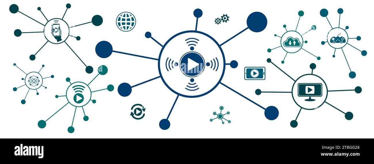 Concept live streaming icons hi-res stock photography and images - Alamy