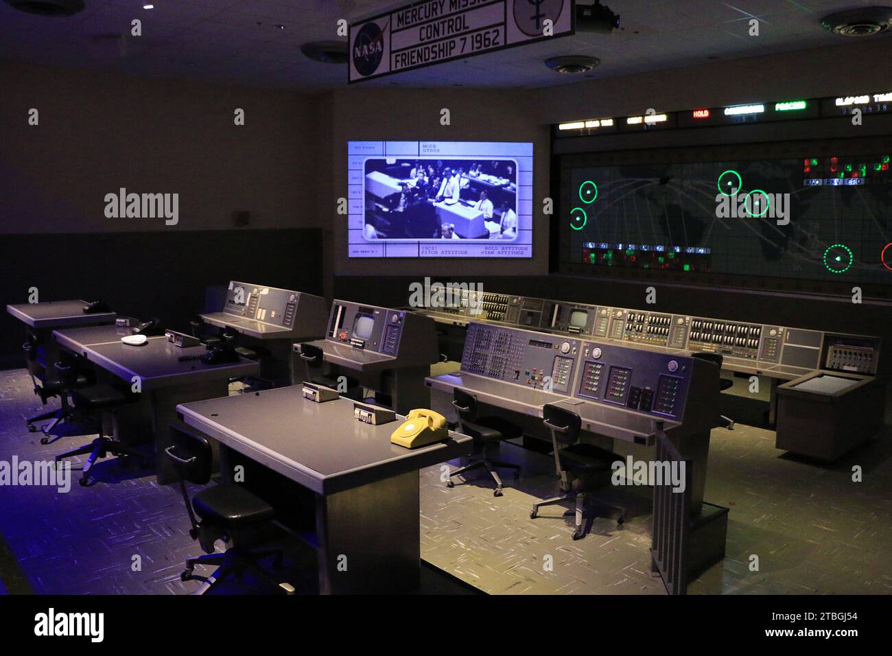 View of the replica of the Mercury mission control Stock Photo - Alamy