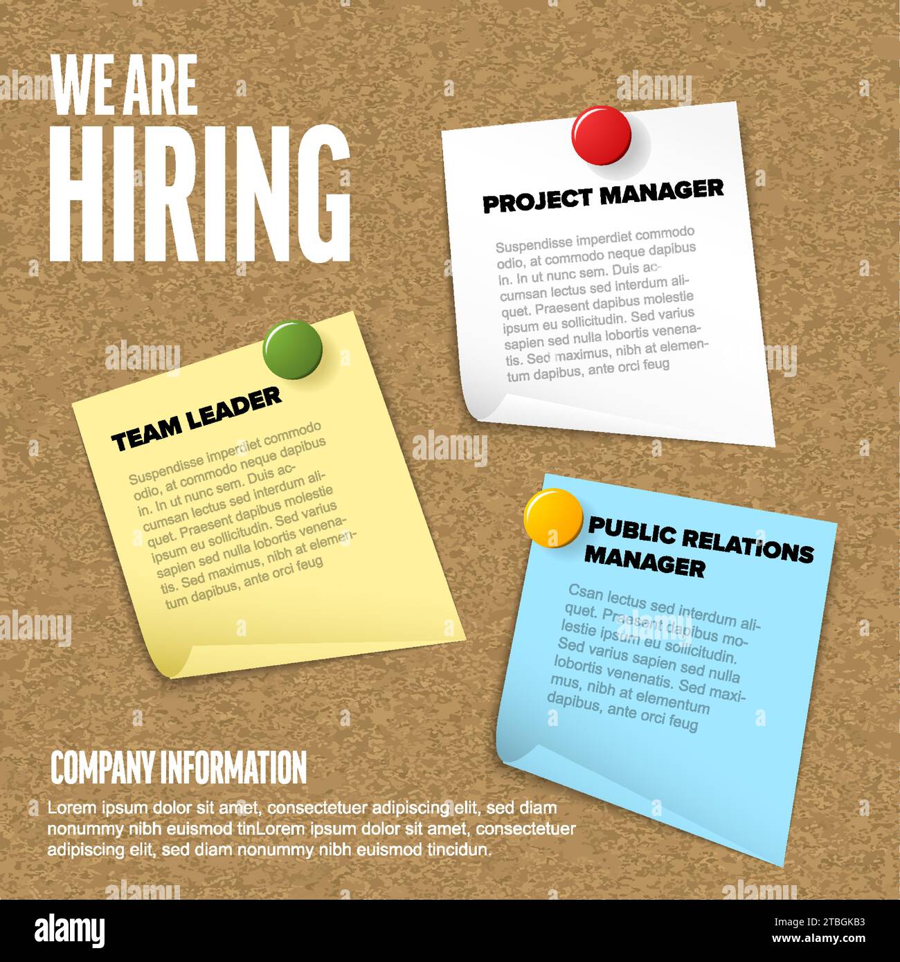 We are hiring minimalistic flyer template - cork notice board with ... We are hiring minimalistic flyer template - cork notice board with ...