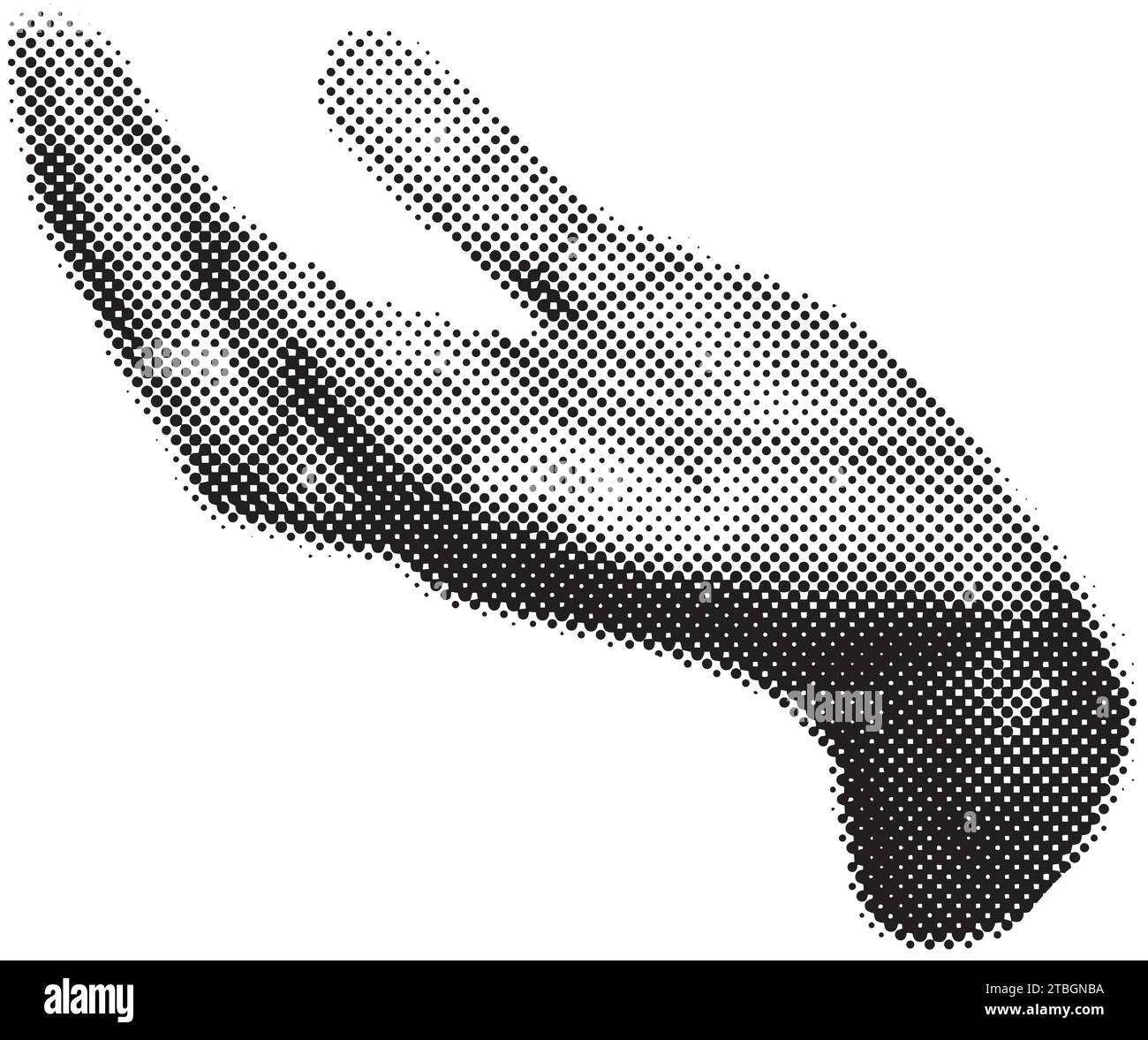Various gestures of female fingers. Halftone effect, magazine collage ...
