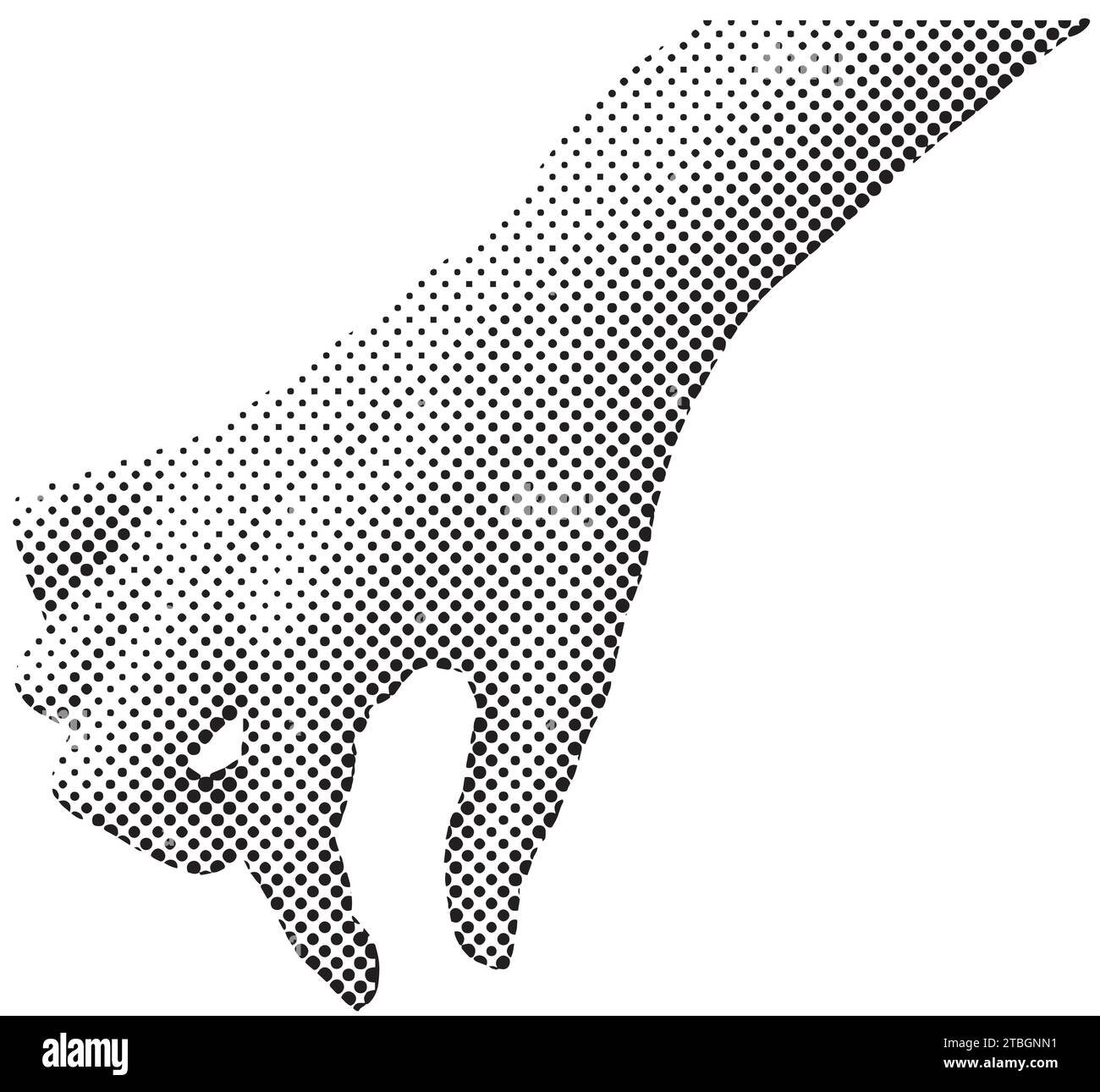 Various gestures of female fingers. Halftone effect, magazine collage ...