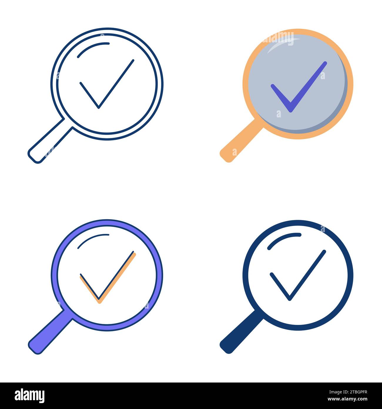 Check mark in magnifying Cut Out Stock Images & Pictures - Alamy