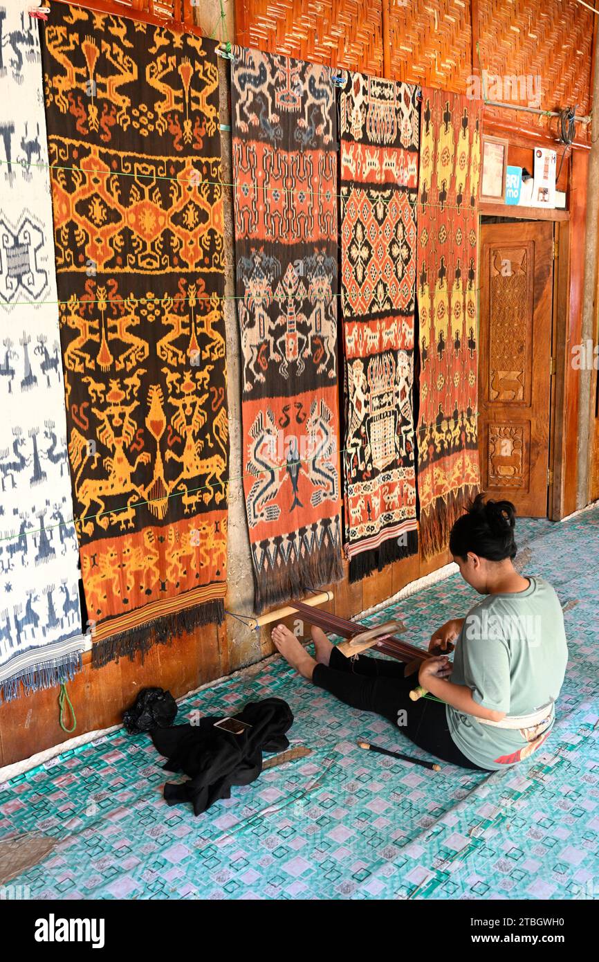 Sumba island,Indonesia, traditional ikat textile Stock Photo - Alamy
