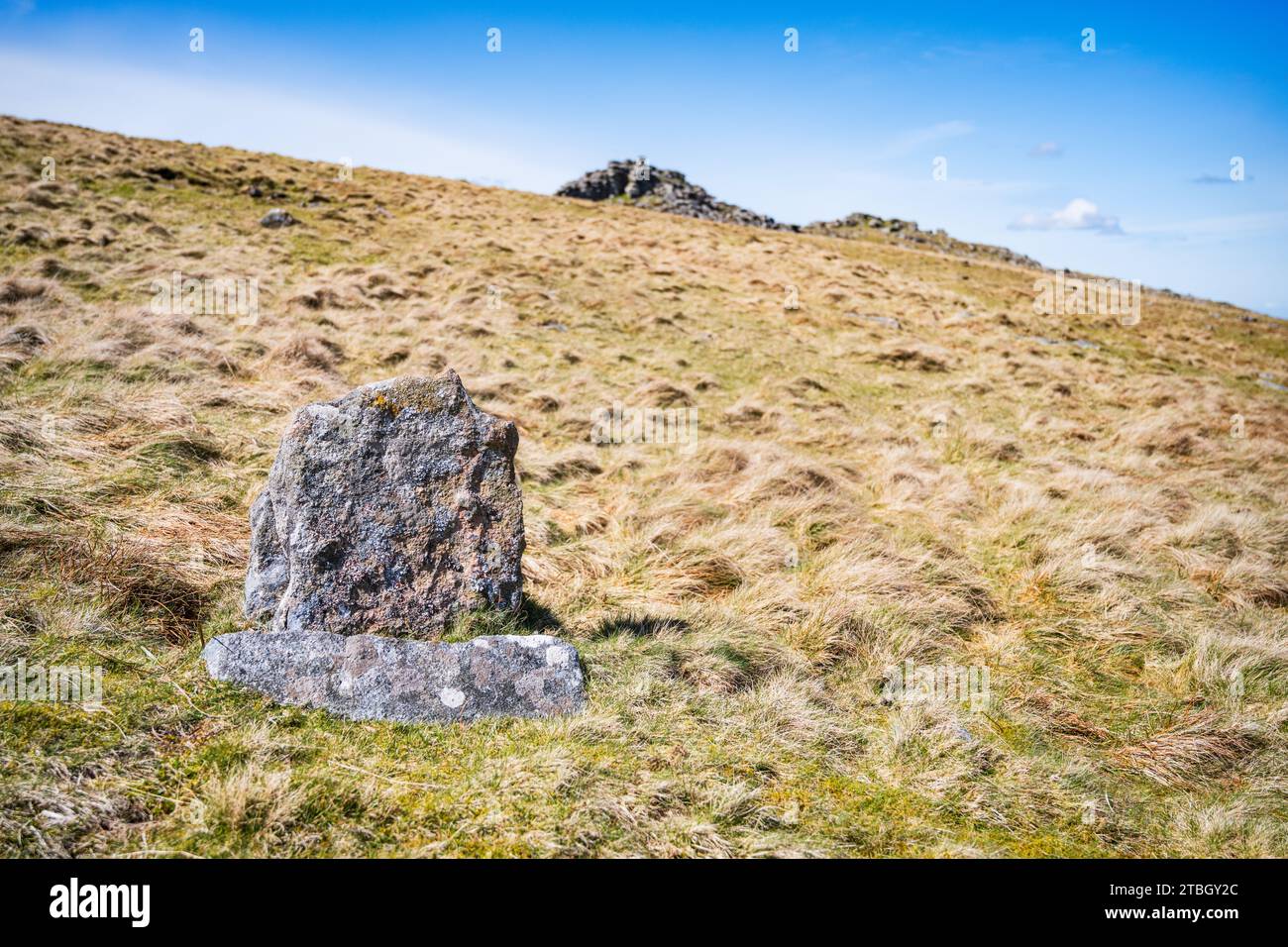 Naturally occurring upright granite slab, revealed by erosion on West ...