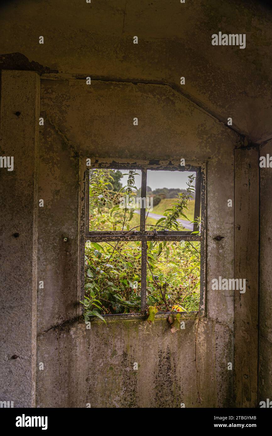 window and interior of a derelict building at sourton, devon, uk Stock ...