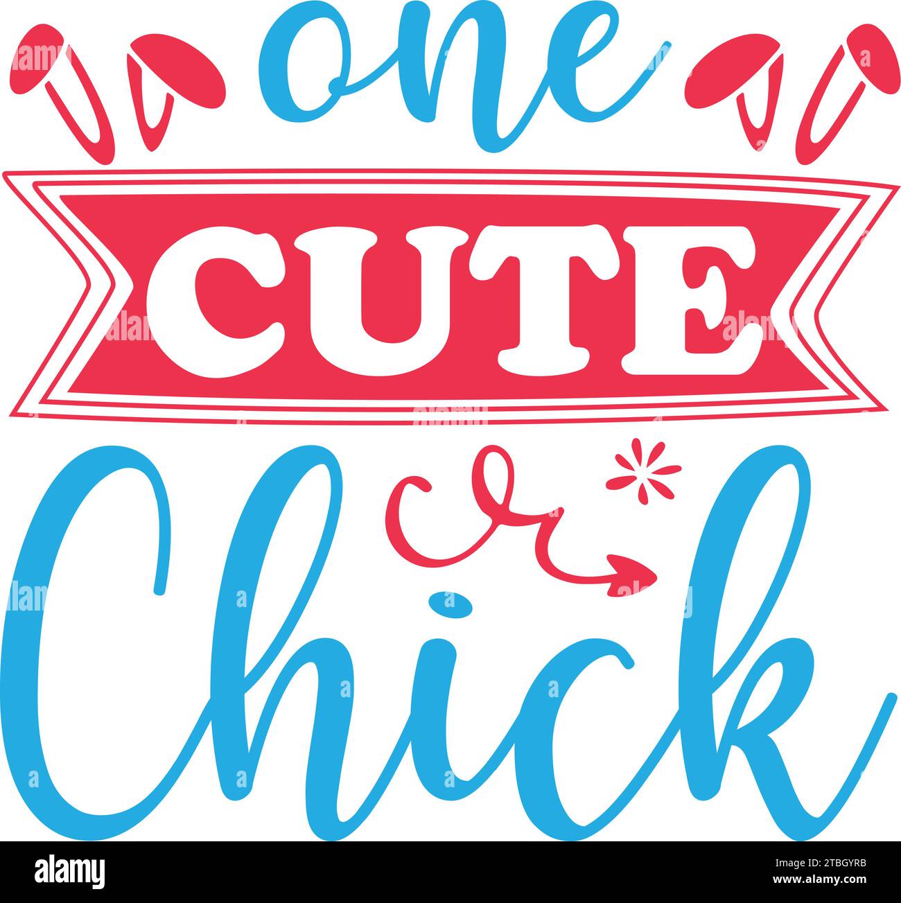 One Cute Chick Retro Svg Design Stock Vector Image And Art Alamy