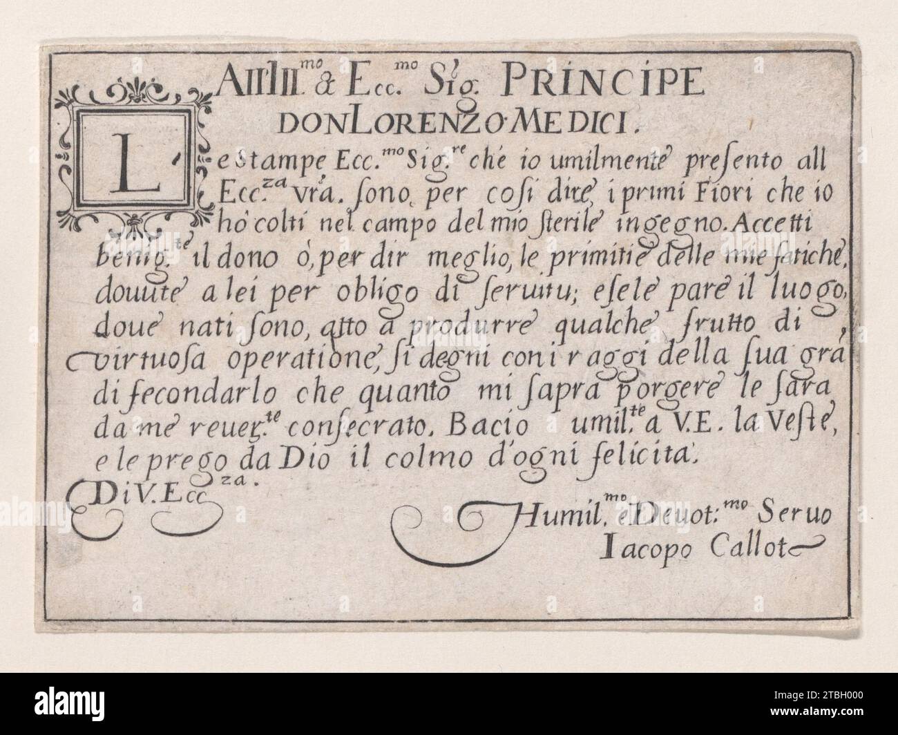 Dedication to Lorenzo de'Medici, from Les Caprices Series A, The ...