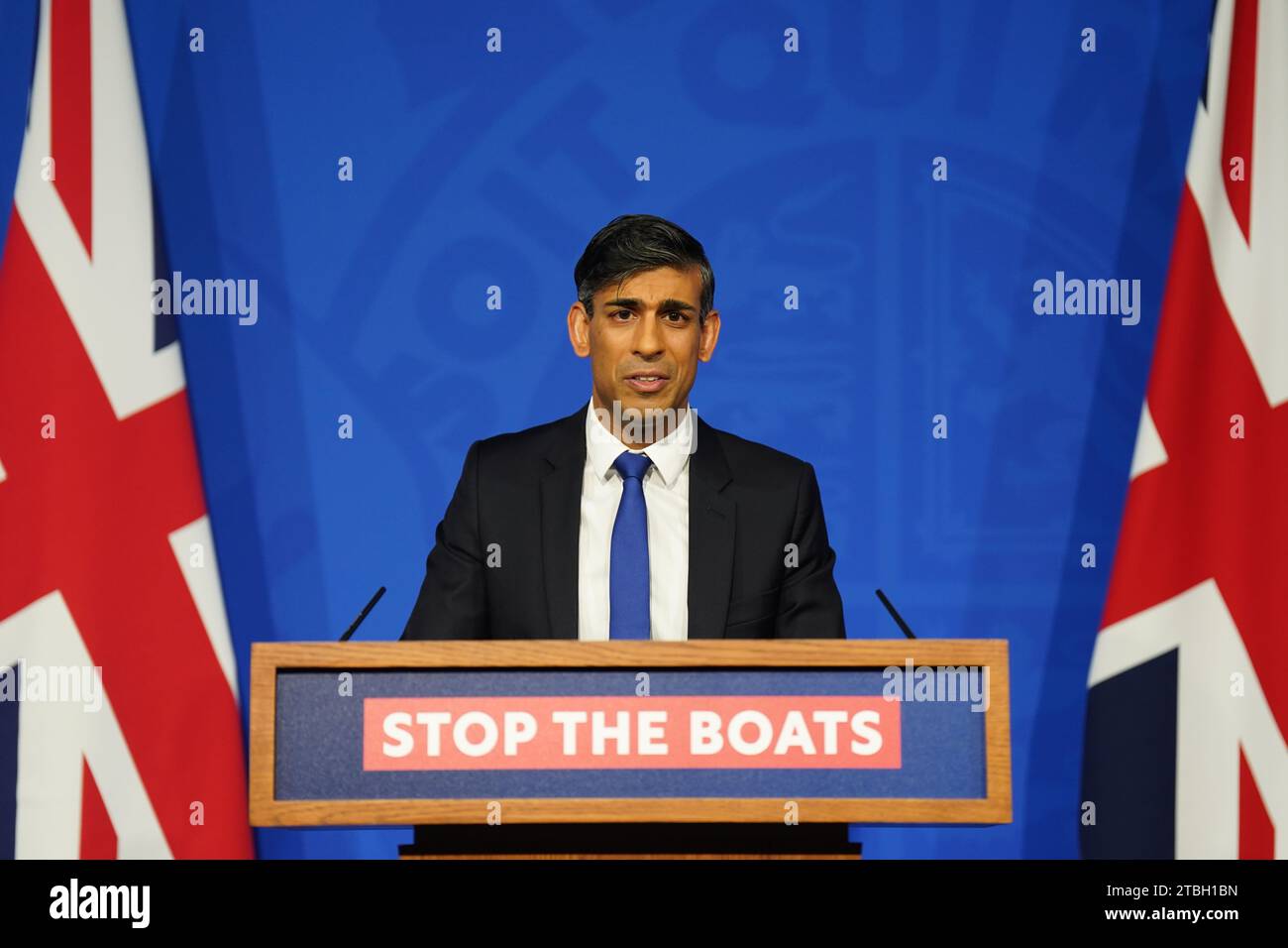Prime Minister Rishi Sunak during a press conference in the Downing ...