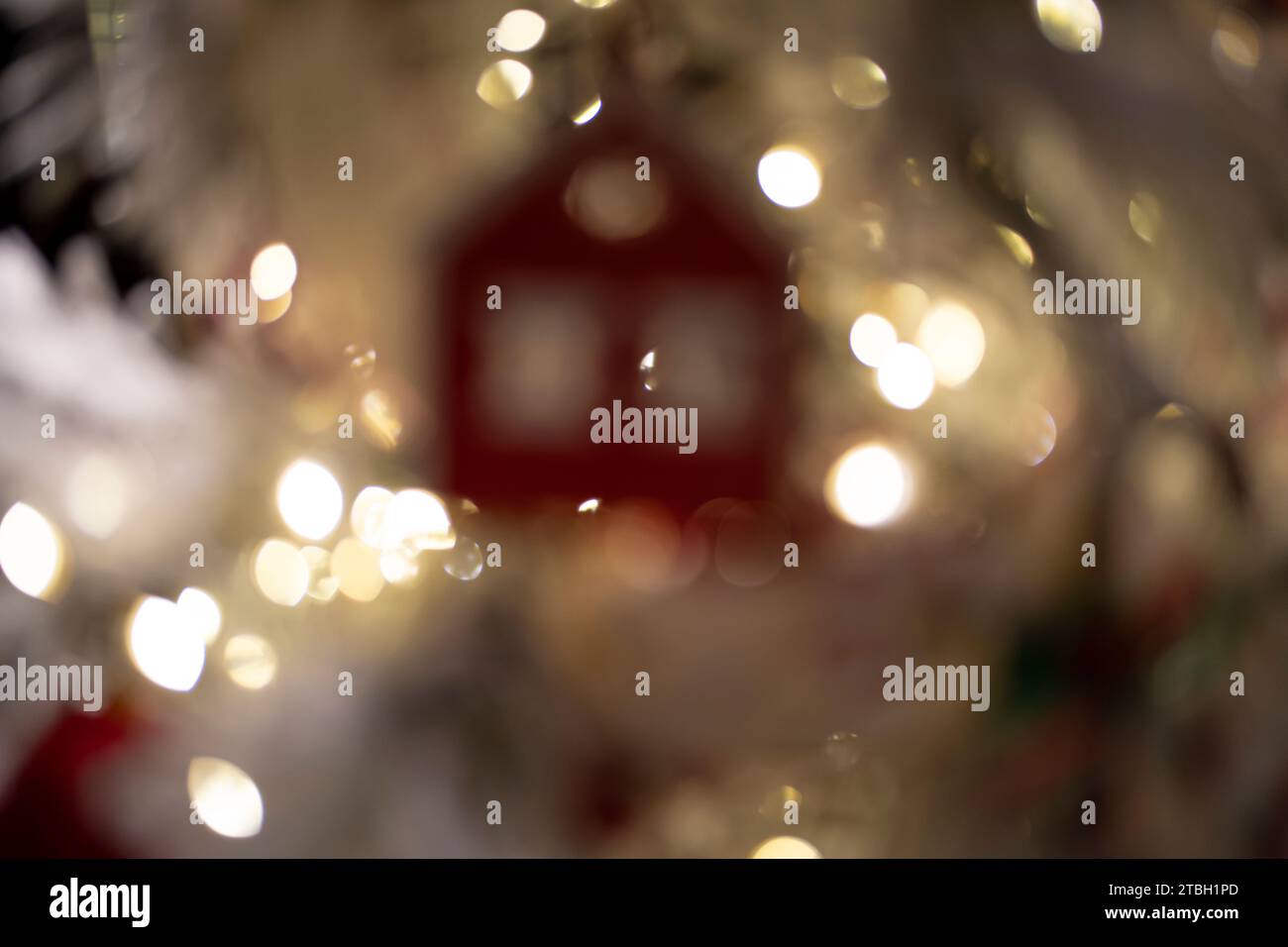 Festive Christmas lights captured in a beautiful blurred style ...