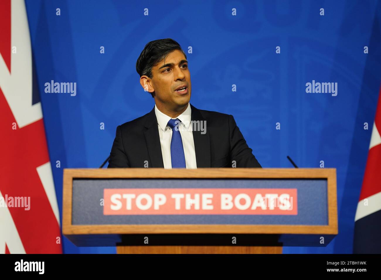 Prime Minister Rishi Sunak during a press conference in the Downing ...