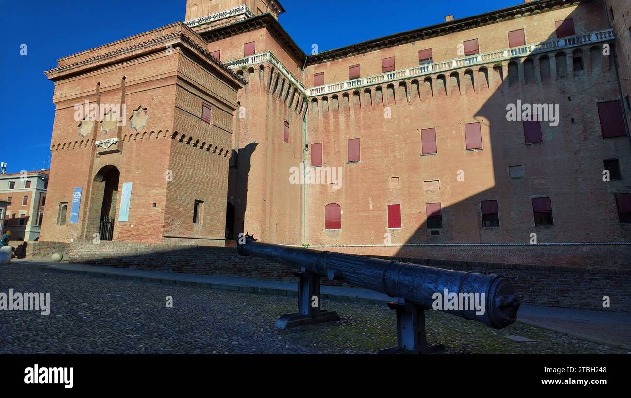 Ferrara Castle, known as Castello Estense, a medieval fortress in ...