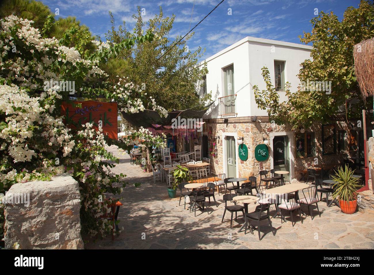 View of a traditional stone house at the Old Datca-Eski Datca town ...
