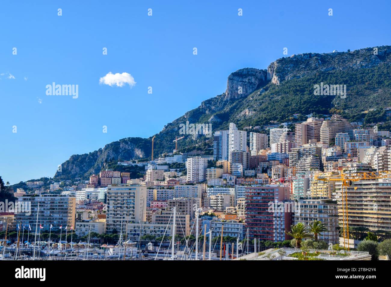 Monte Carlo, Monaco, 2019. Port Hercules and La Condamine daytime view ...