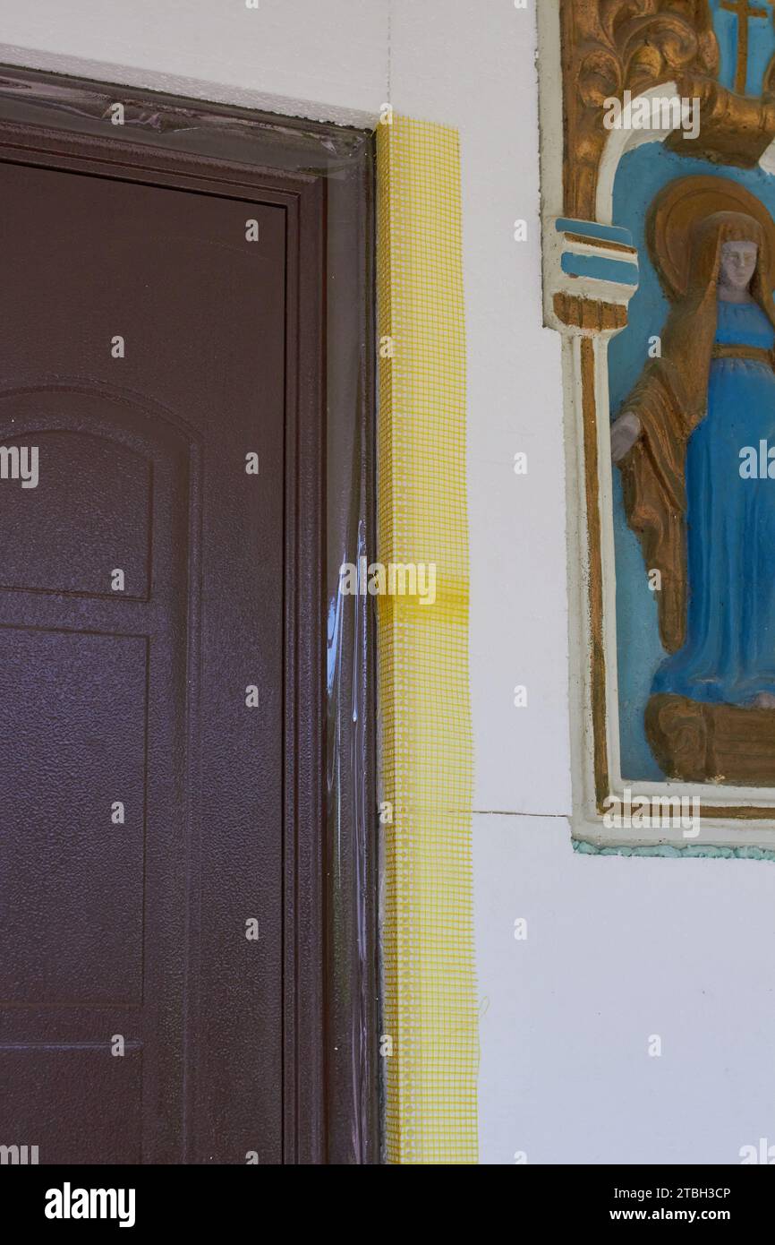 corner perforated on the wall angle on the door from the outside Stock ...