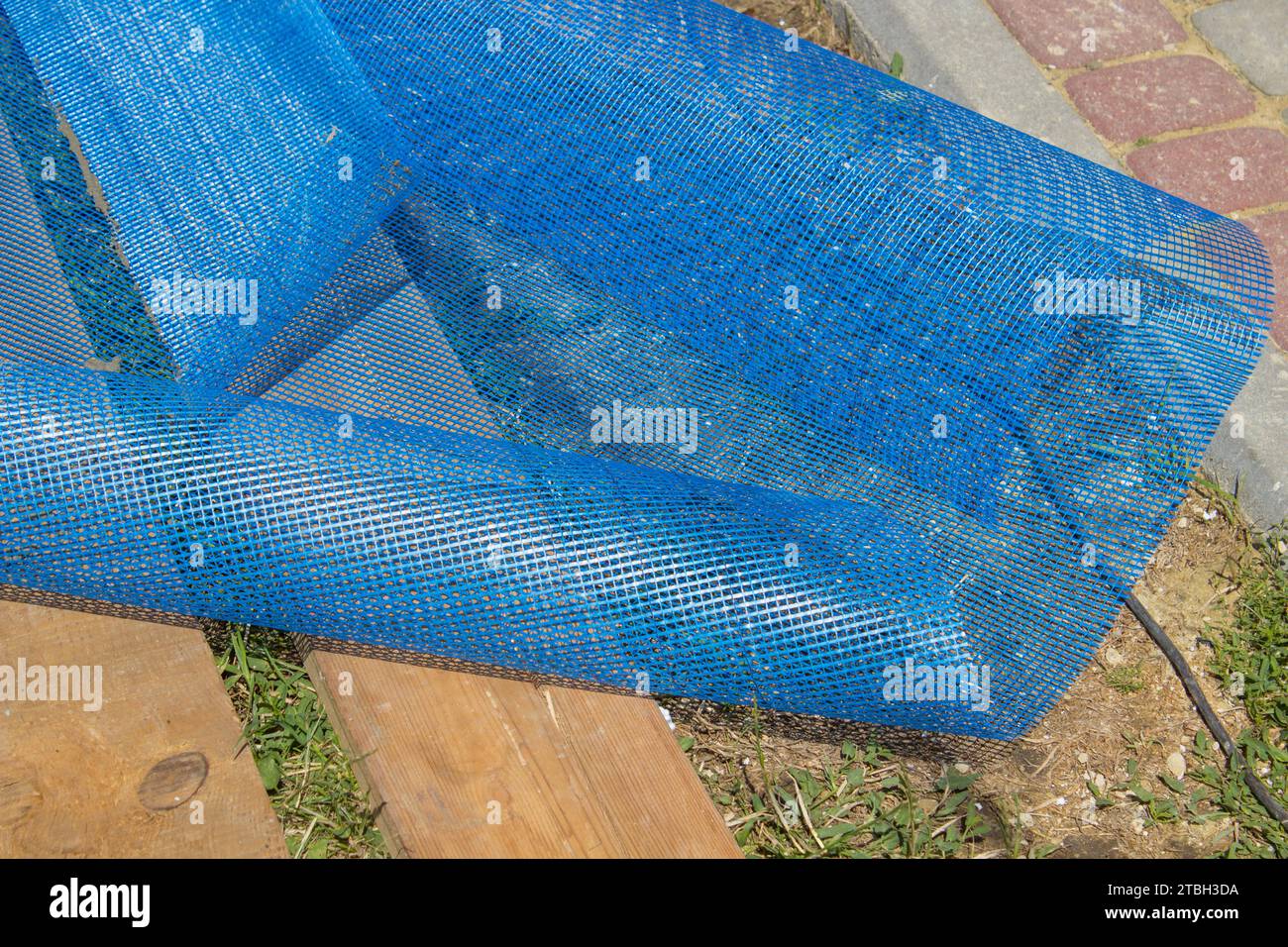 The grid remains for the facade are on the boards Stock Photo - Alamy