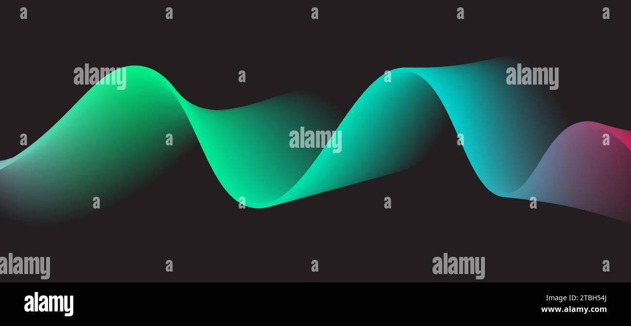 colorful motion sound wave on a dark background. Vector illustration ...