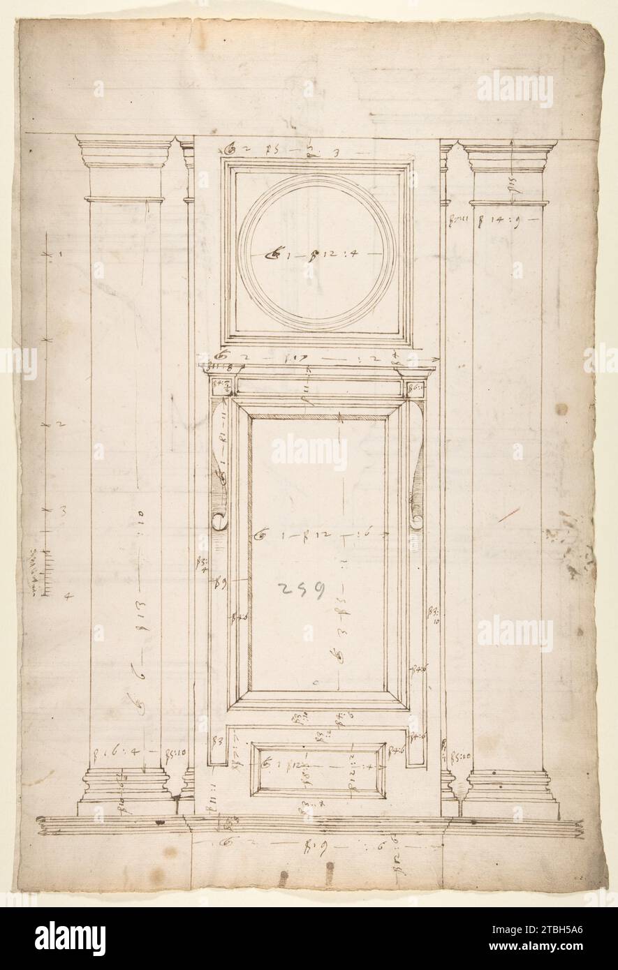 San Lorenzo, Library, Ricetto, window, elevation (recto) San Lorenzo ...