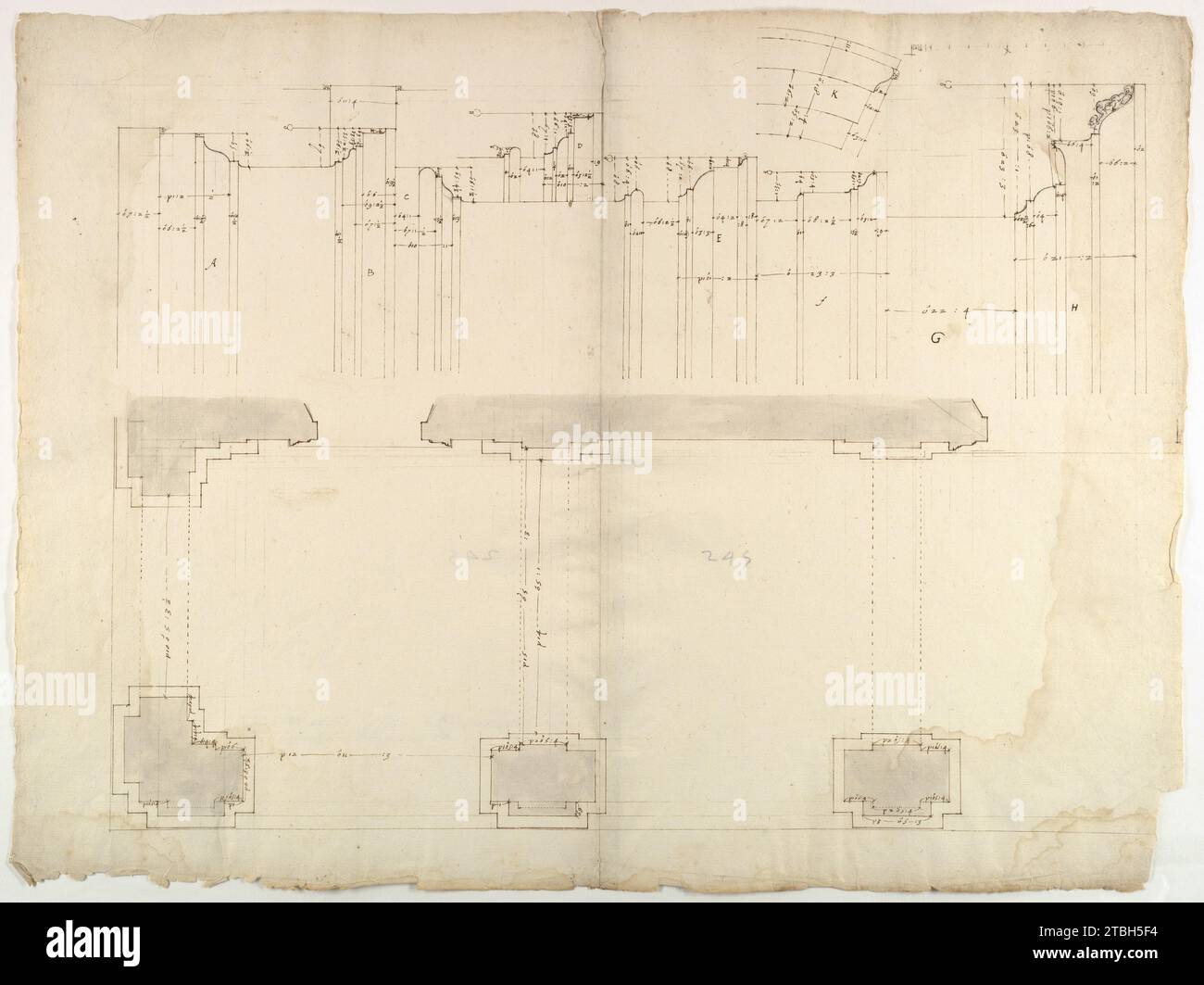 S. Maria in Domnica, portico, plan; details, profile (recto) blank ...