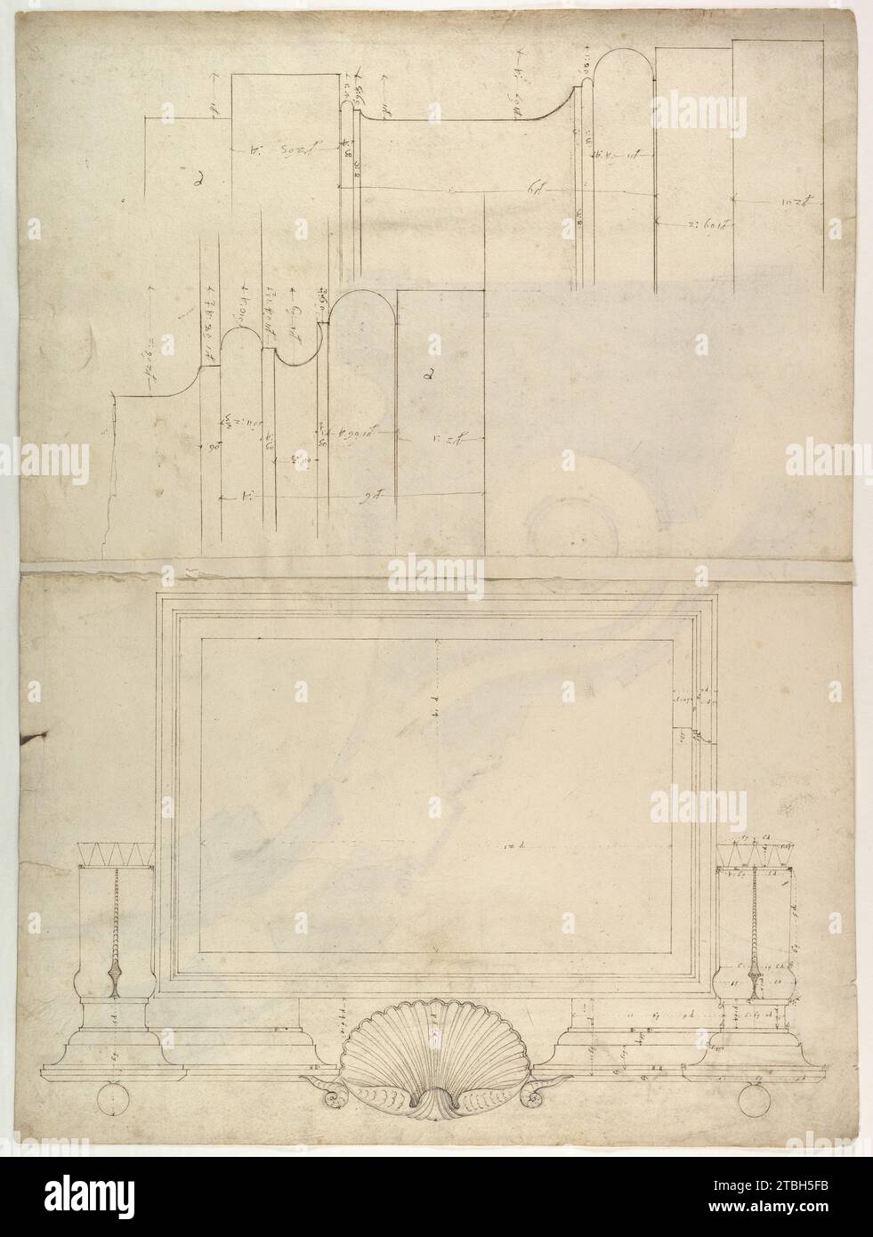 St. Peter's, attic, window, elevation (recto) St. Peter's, apse, plan ...