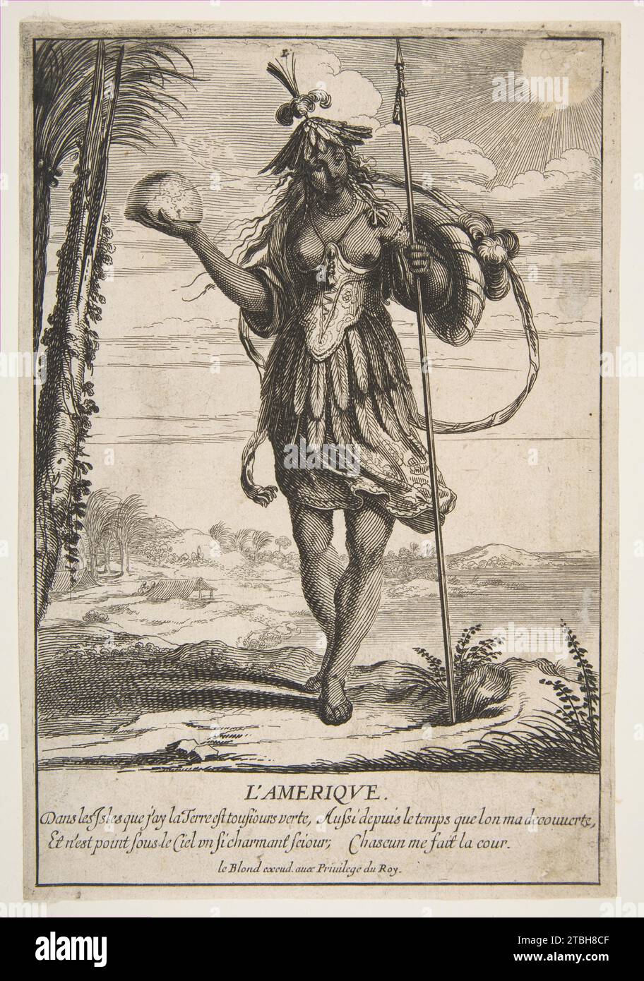 Allegory of America, from "The Four Continents" 1959 by Abraham Bosse ...