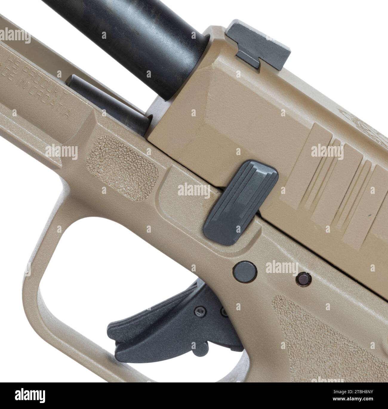 Takedown lever ona a semi-automatic handgun rotated for field ...