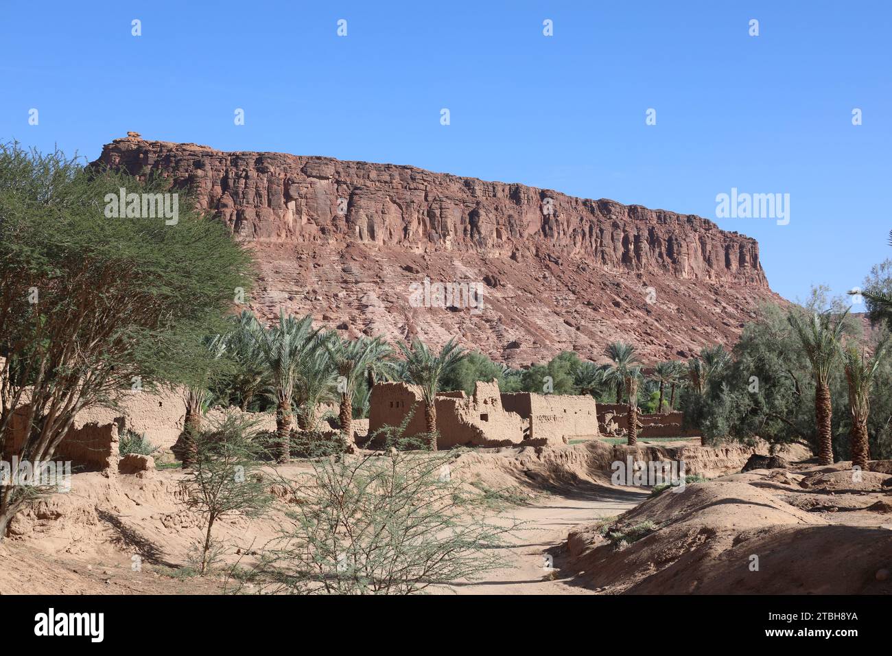 Mudbrick buildings along the Heritage Oasis Trail at Al Ula in Saudi ...
