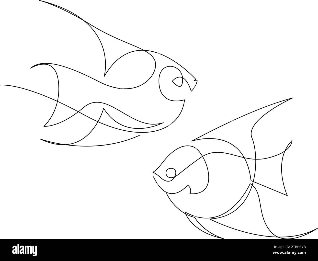 Astrological Pisces zodiac sign one line drawing. Astrology emblem ...