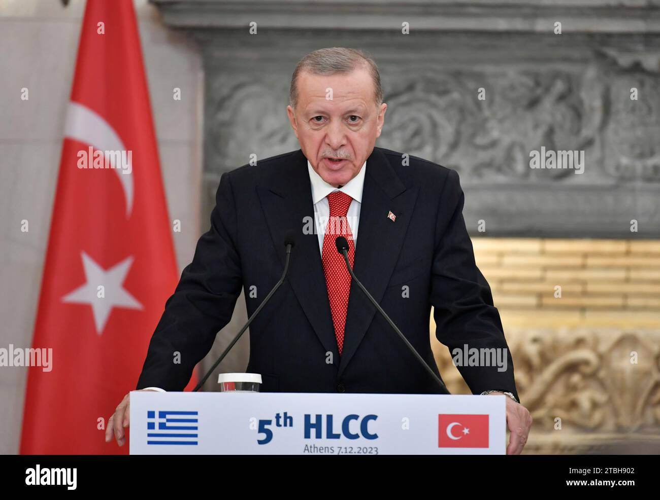 Turkey's President Recep Tayyip Erdogan makes statements with Greece's ...