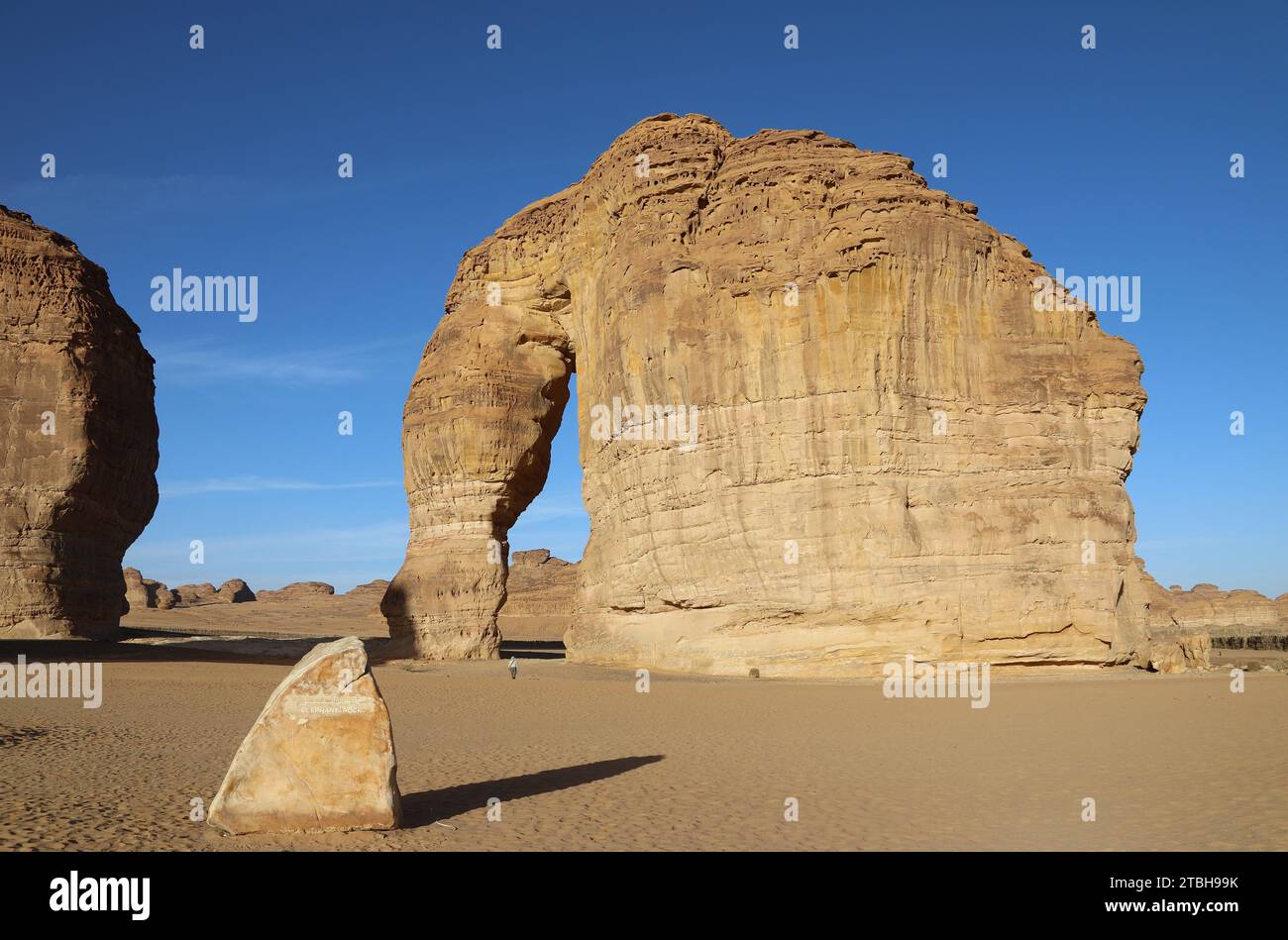 Geologist at Elephant Rock in the Arabian desert Stock Photo - Alamy
