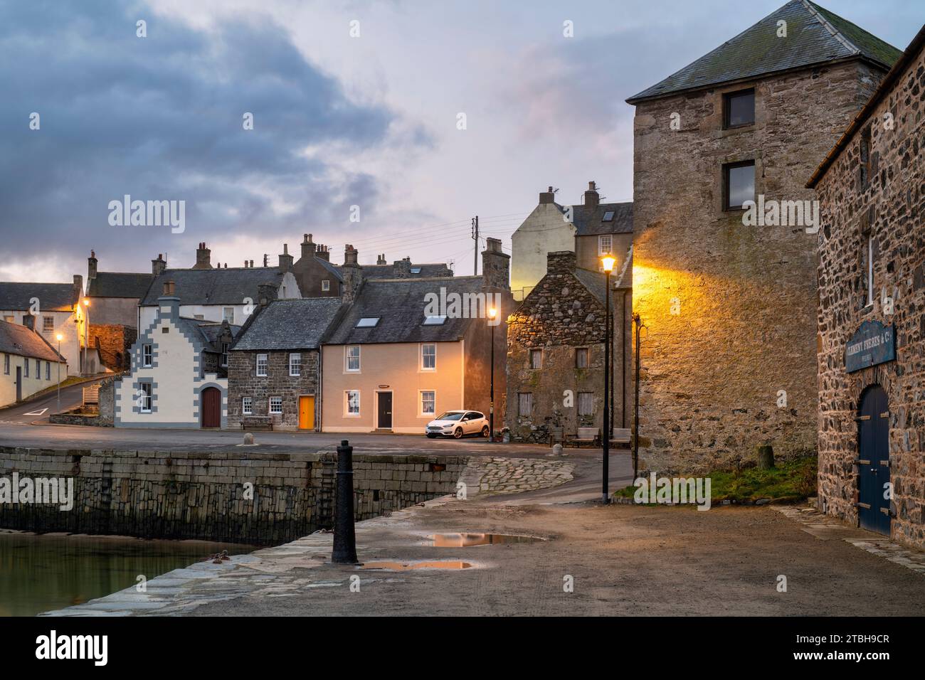 Portsoy historic harbour after dawn. Aberdeenshire, Scotland Stock ...