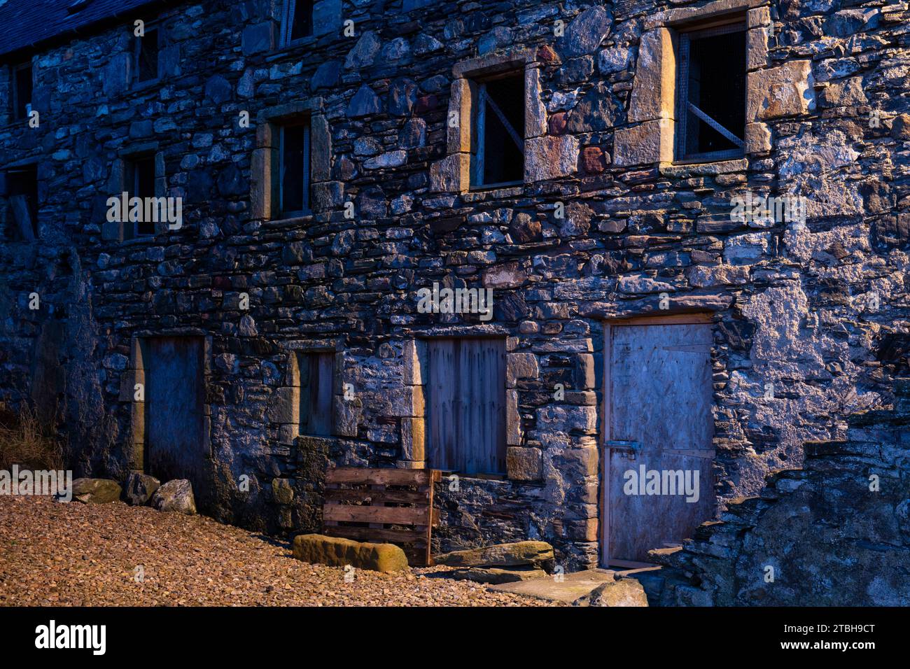 Portsoy historic building at the blue hour. Aberdeenshire, Scotland ...