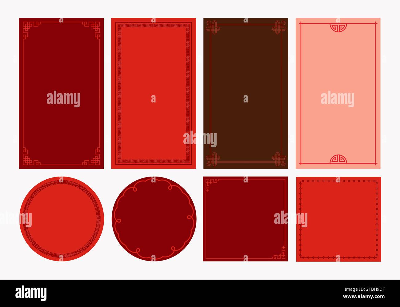 Elegant vintage frames collection for Chinese New Year story templates ...