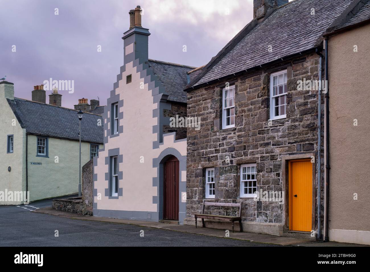 Portsoy houses in the historic harbour. Aberdeenshire, Scotland Stock ...