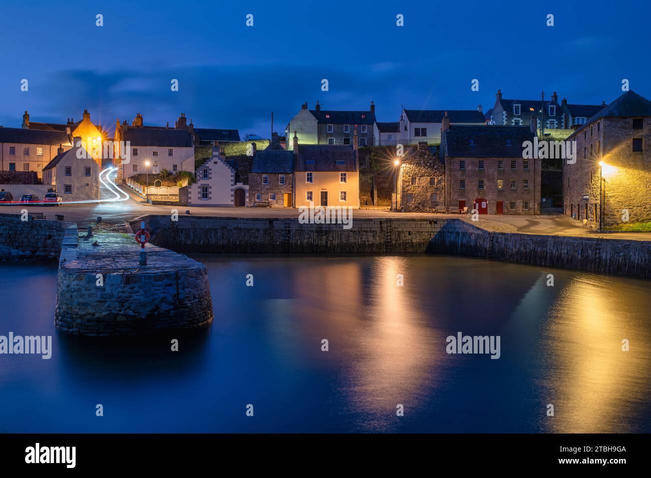 Portsoy historic harbour just before dawn. Aberdeenshire, Scotland ...