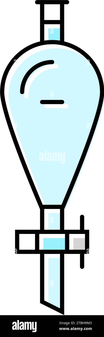separatory funnel chemical glassware lab color icon vector illustration ...