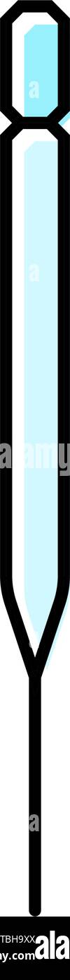 pasteur pipette chemical glassware lab color icon vector illustration ...