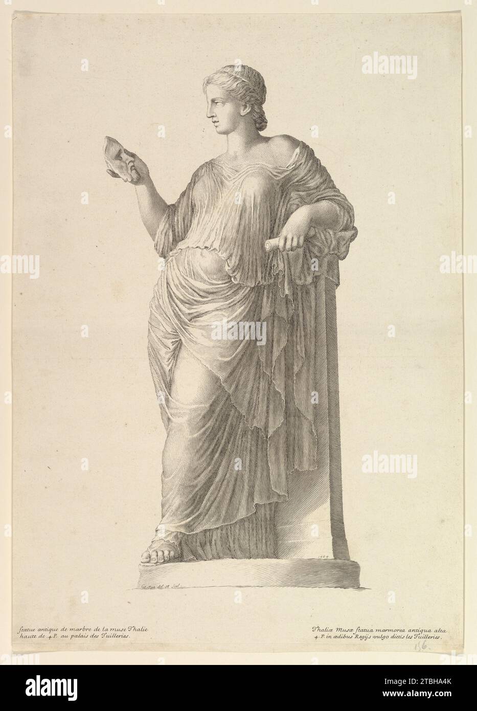 Ancient Statue of the Muse Thalia 1928 by Claude Mellan Stock Photo - Alamy