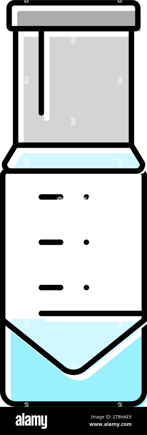 conical vial chemical glassware lab color icon vector illustration ...