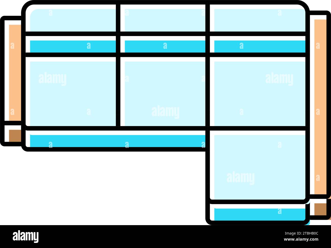 corner sofa top view color icon vector illustration Stock Vector Image ...