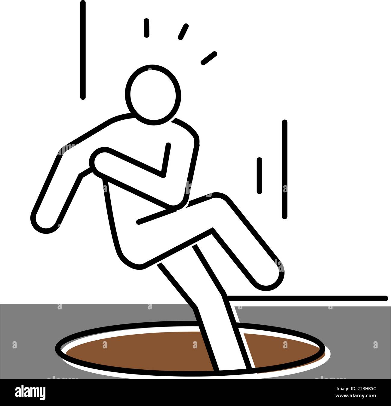 pit fall man accident color icon vector illustration Stock Vector Image ...