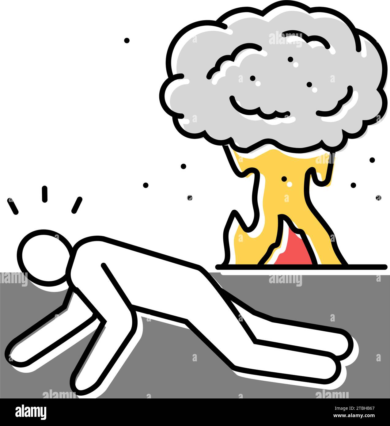 explosion fall man accident color icon vector illustration Stock Vector ...