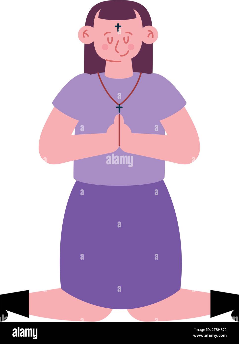 catholic girl praying vector isolated Stock Vector Image & Art - Alamy