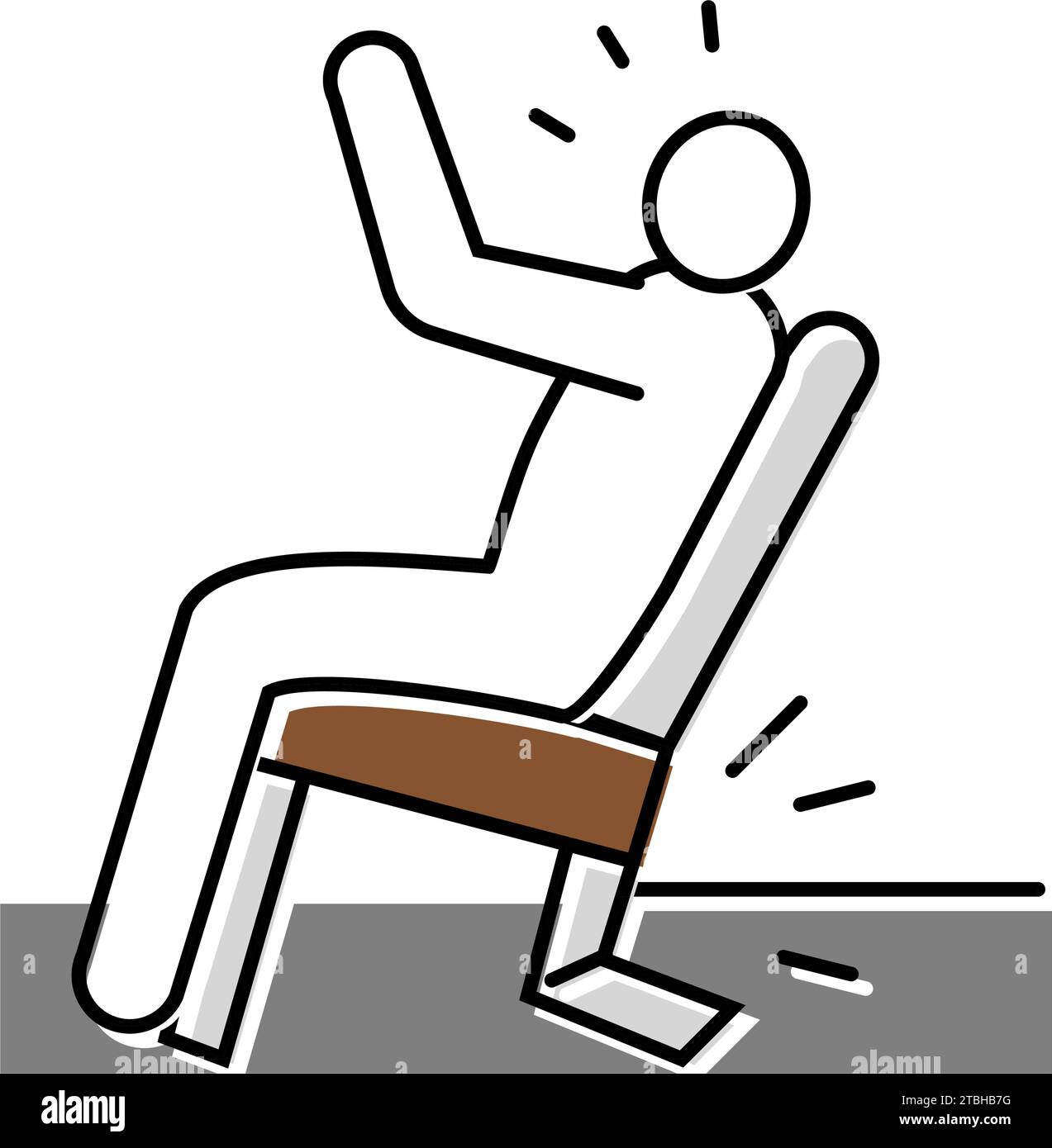 fall chair man accident color icon vector illustration Stock Vector ...