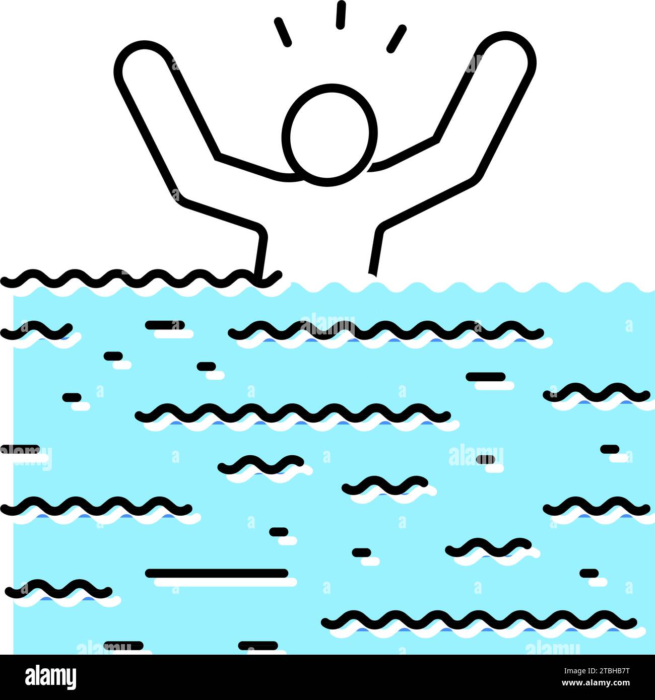 sink water man accident color icon vector illustration Stock Vector ...